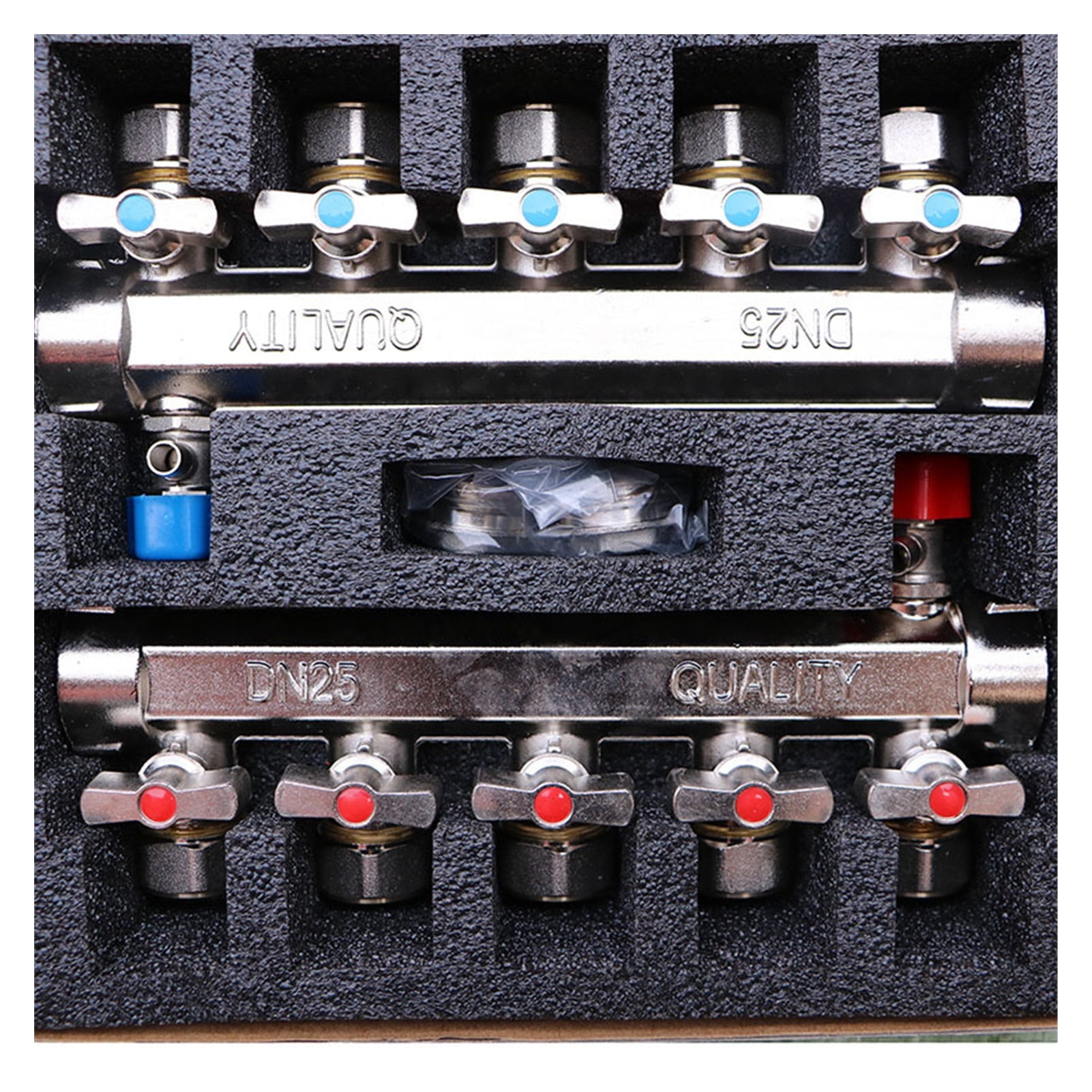All-copper Nickel-plated Floor Heating Water Separator Integral Forged ...