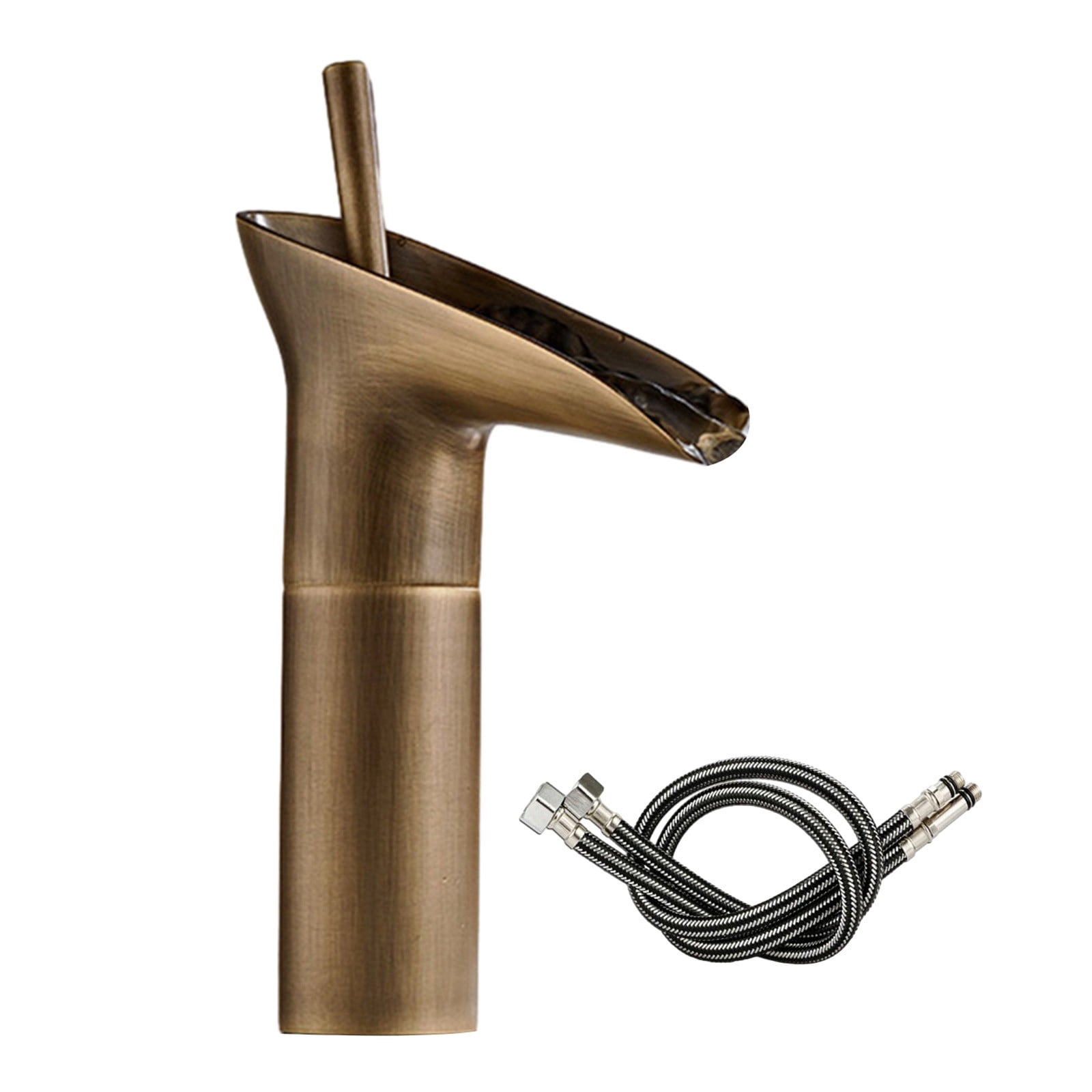 All copper retro hot and cold basin over counter basin waterfall faucet ...