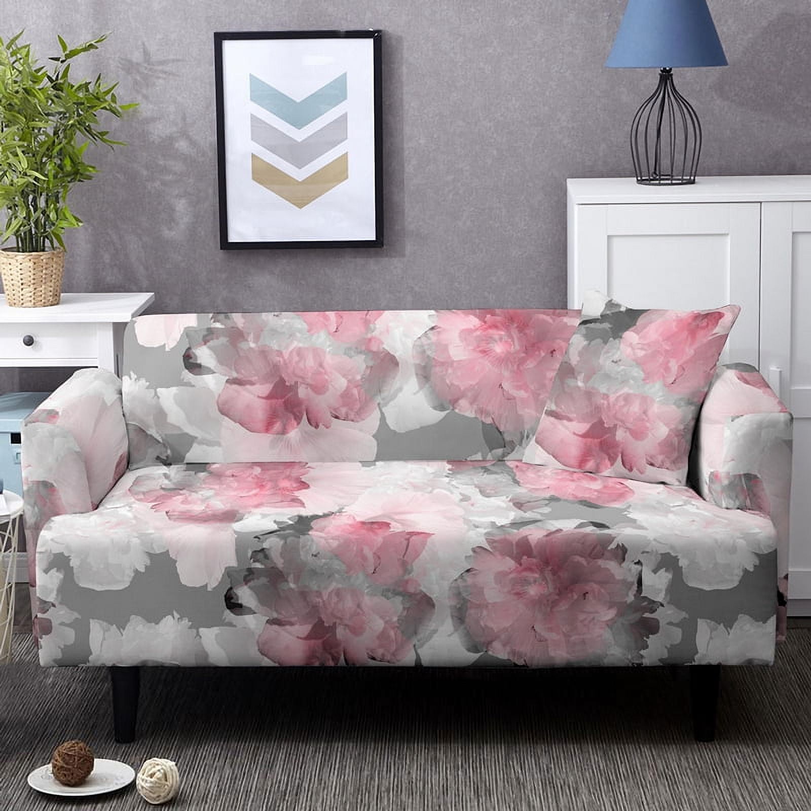 All-cover Sofa Cover For Living Room Abstract Flowers Design 1/2/3/4 ...