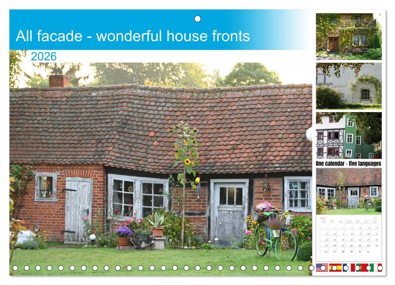 All facade - wonderful house fronts (Monthly Wall Calendar 2026 11.7 x ...