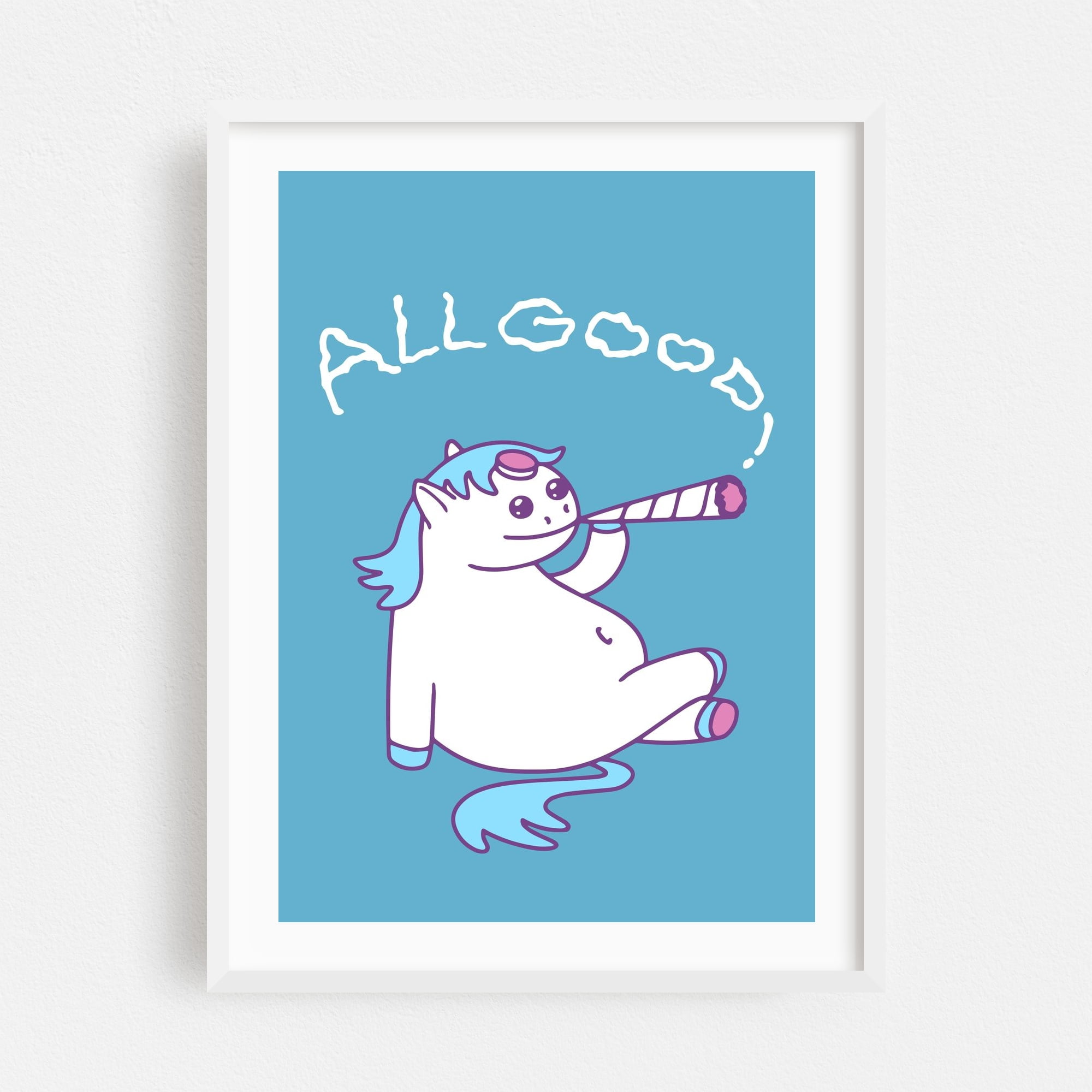 All good - Illustration Humor Whimsical Quote Pop Art Fantasy White ...