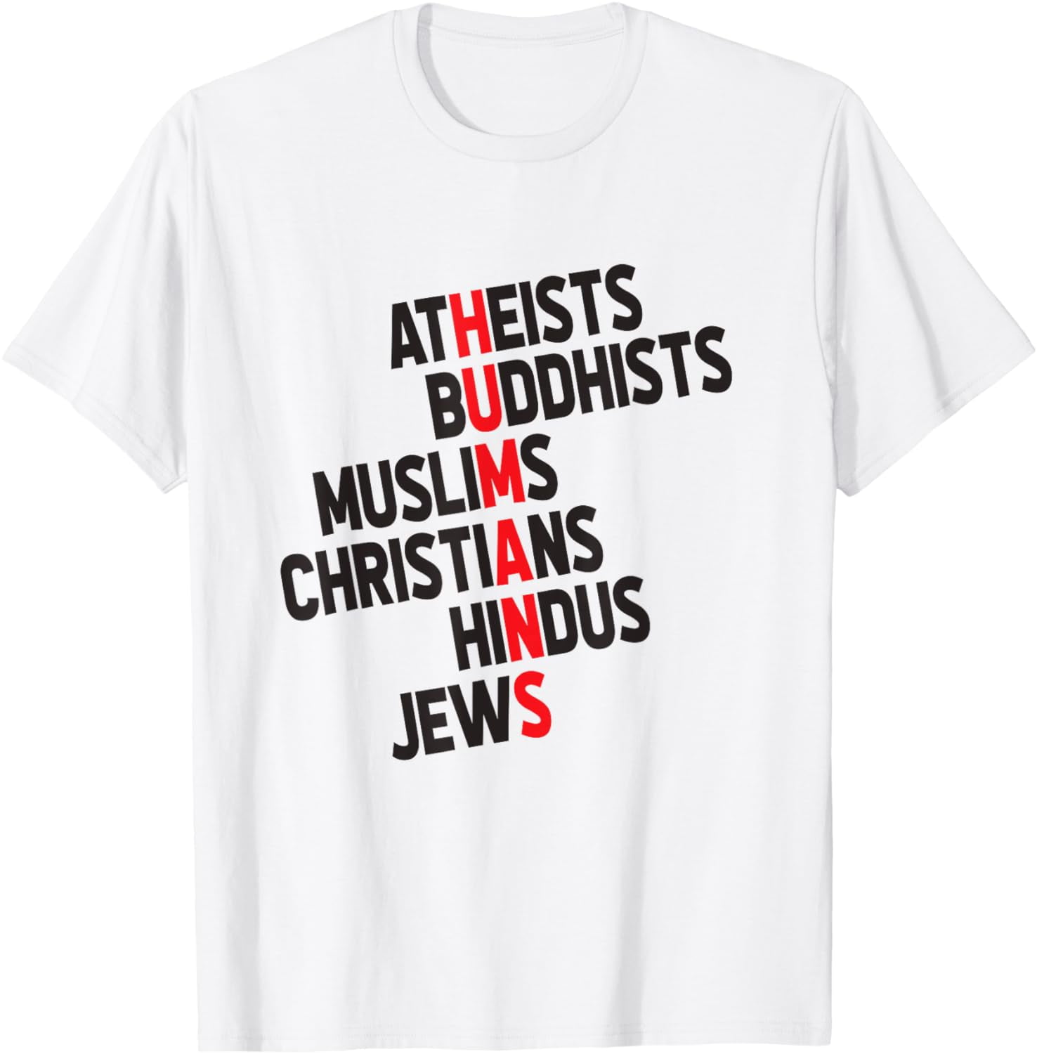 All human beings are equal - humanity religious freedom T-Shirt ...