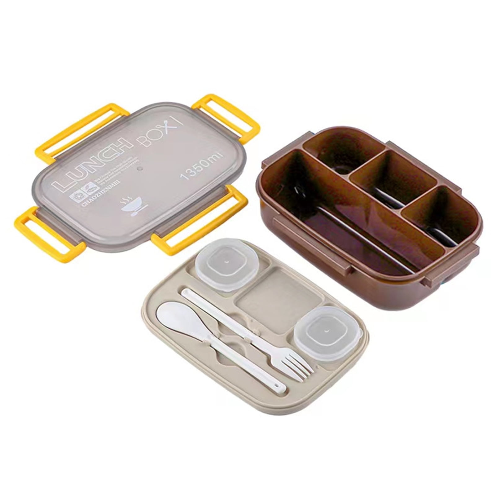 All-in-1 Modern Lunch Box with 2 Stackable Containers - Dishwasher Safe ...