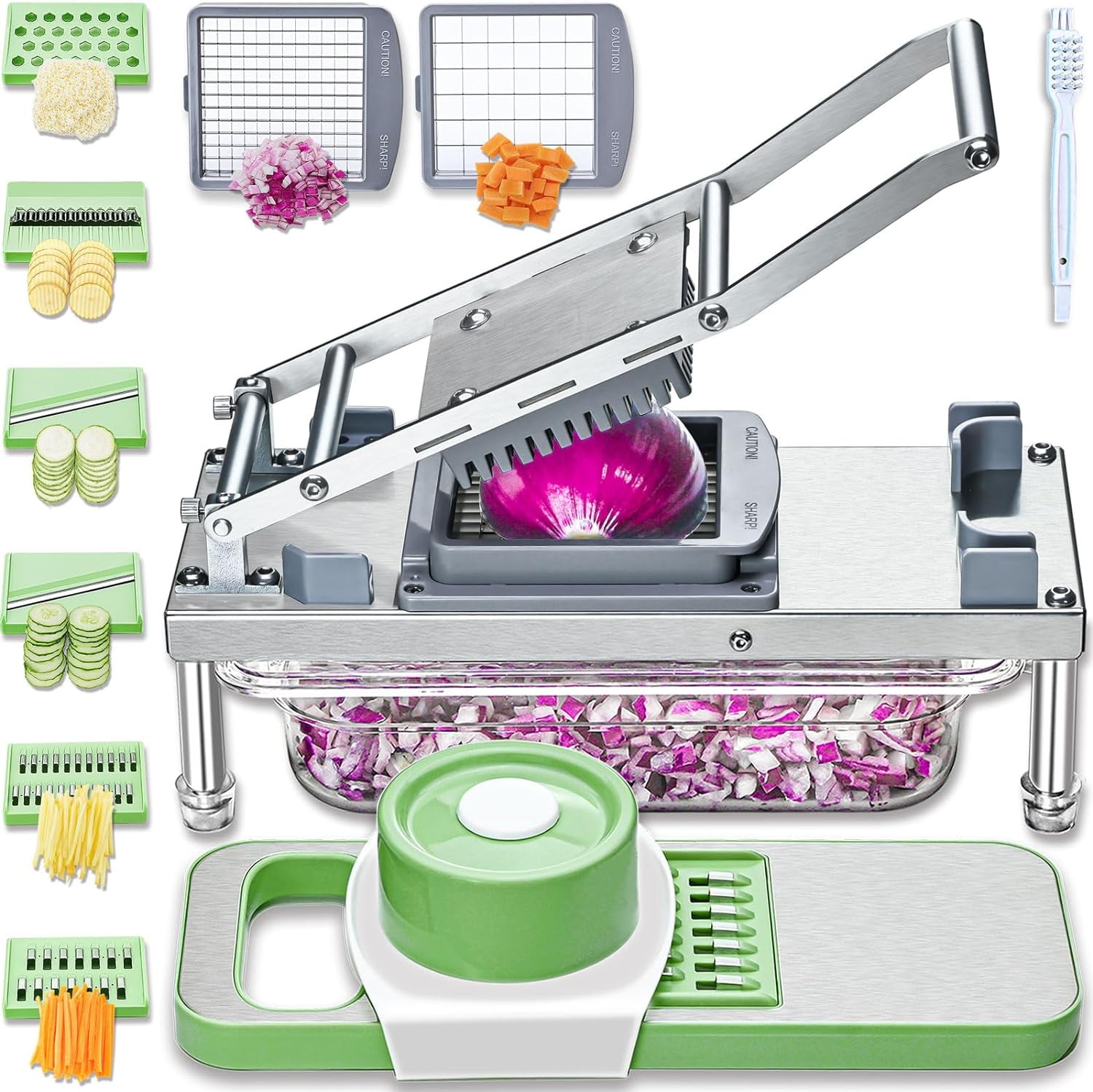 All-in-1 Vegetable Chopper with 8 Blades - Mandoline Slicer - Pro Food ...