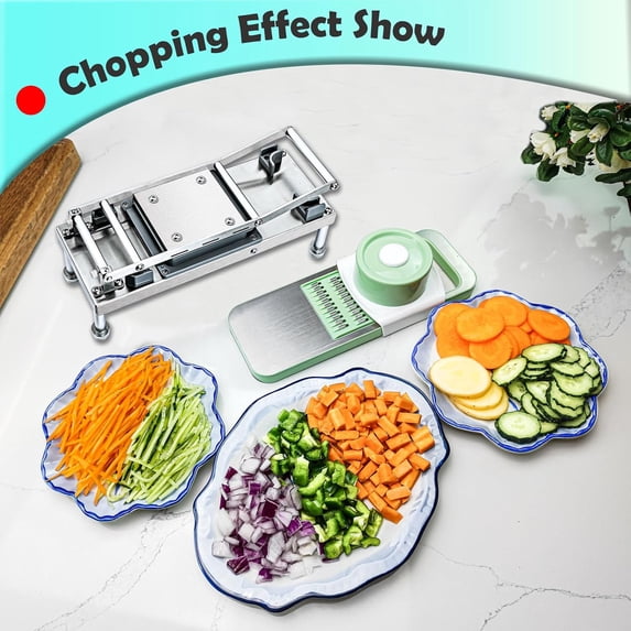 All-in-1 Vegetable Chopper with 8 Stainless Steel Blades - Professional ...