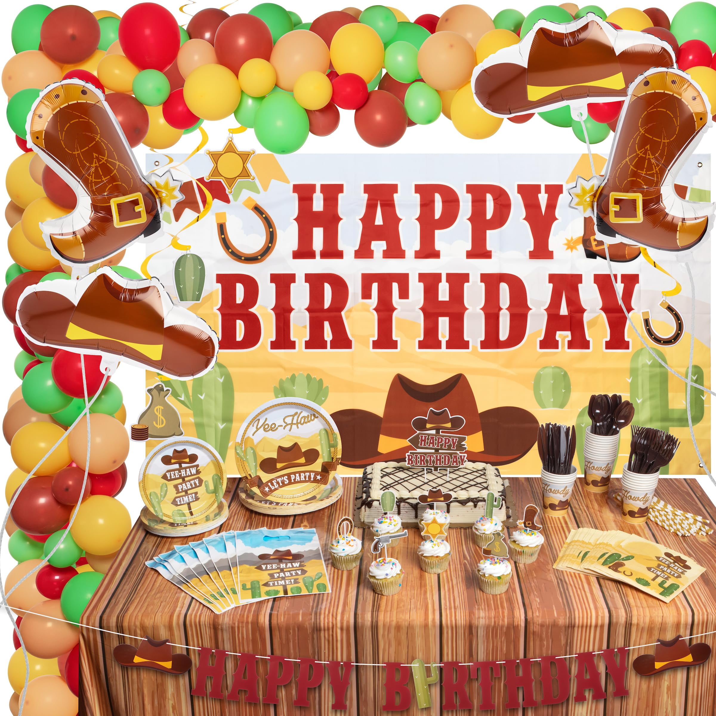 All-in-One 357 Pc Western DHF10 Party Decorations (Serves 24) Rodeo ...