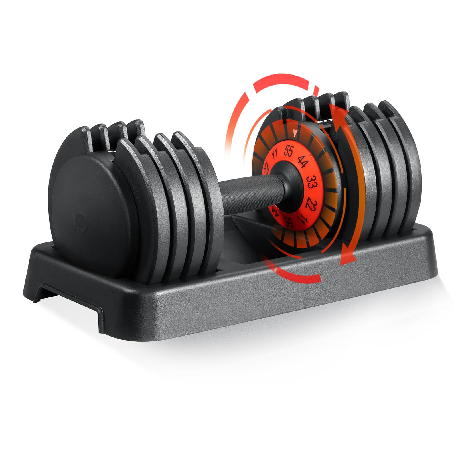 All-in-One Adjustable Dumbbell 25-55lbs, Anti-Slip Grip & Easy Weight ...