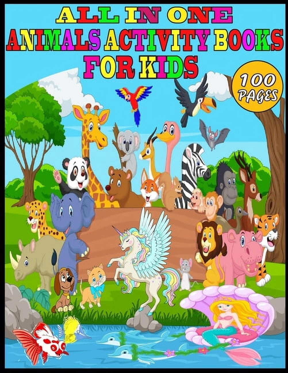 All in One Animals Activity Books For Kids: 100 Pages Amazing Activity ...