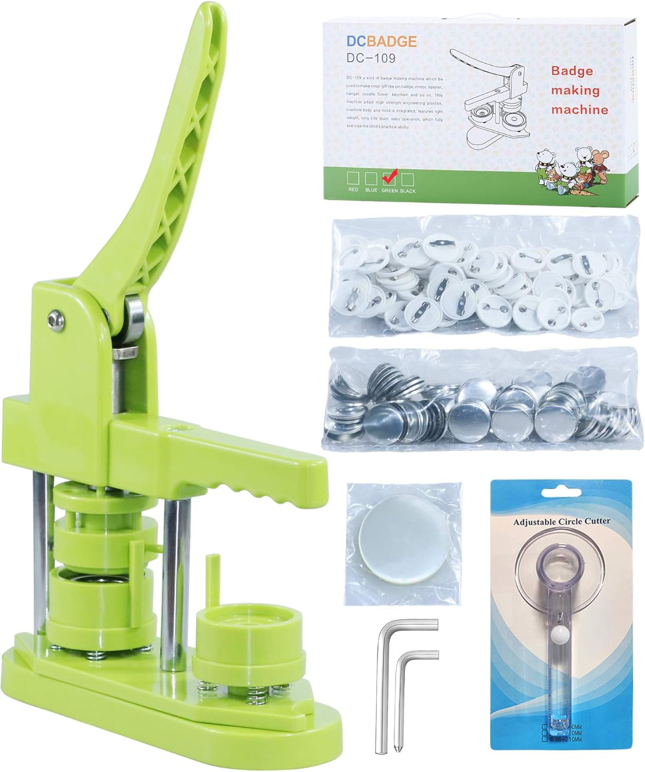 All-in-One Button Maker Machine Kit, 1.25 Inch (32mm) Pin Maker Press ...