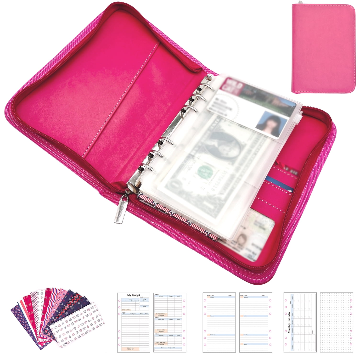All-in-One Cash Envelopes Notebook - Finances Organizer Calendar Budget ...