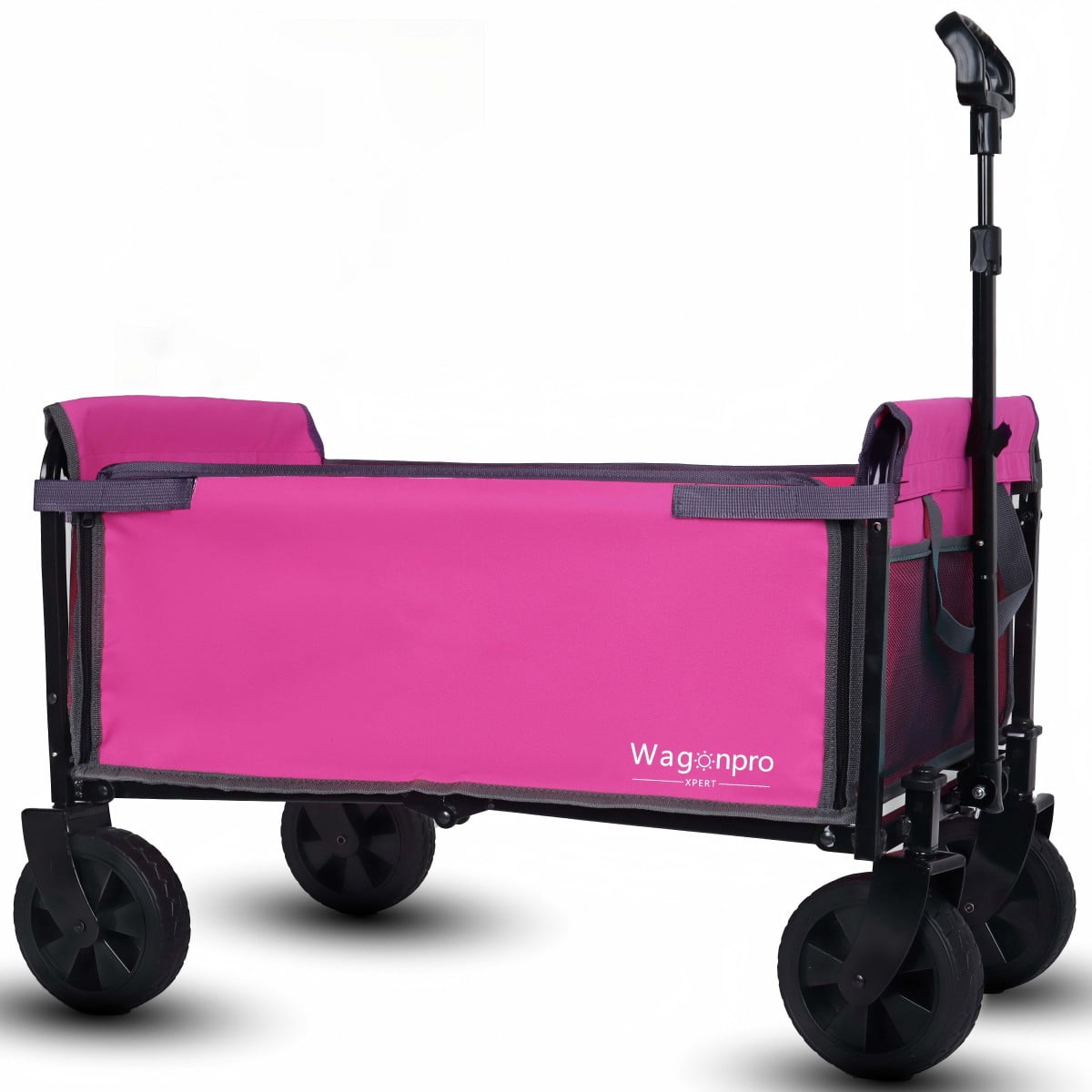 All-in-One Convertible Folding 4-Wheel Trolley with Bench Seat and Dog ...