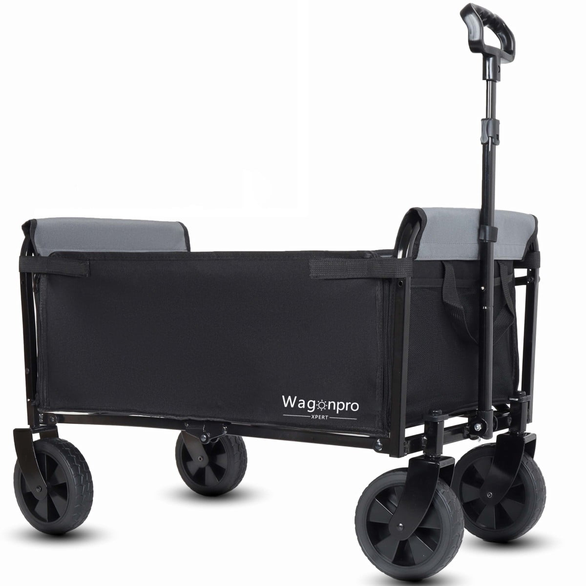 All-in-One Convertible Folding 4-Wheel Trolley with Bench Seat and Dog ...