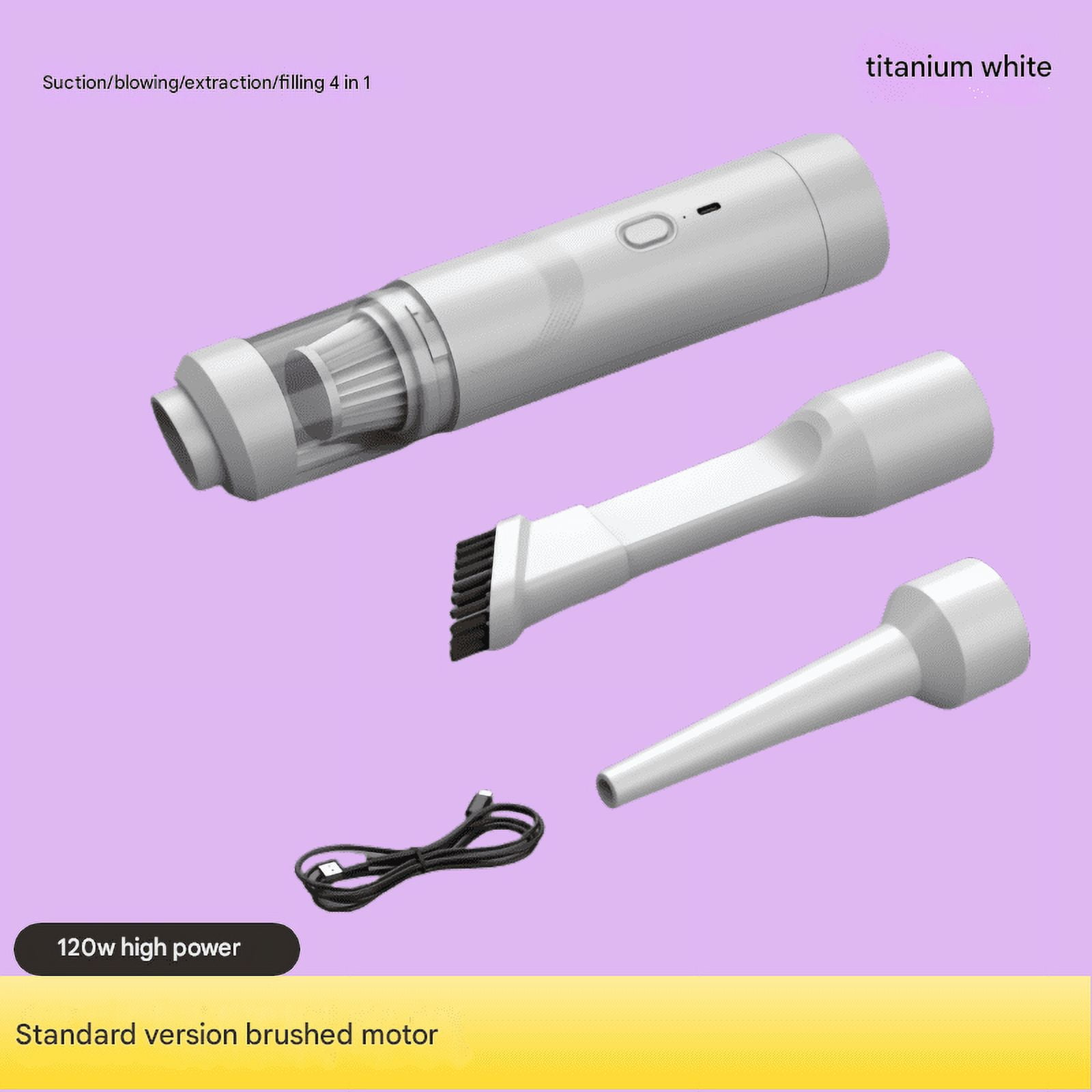 All-in-One Cordless Car Vacuum - 120W Brushless Motor 2-in-1 Suction ...