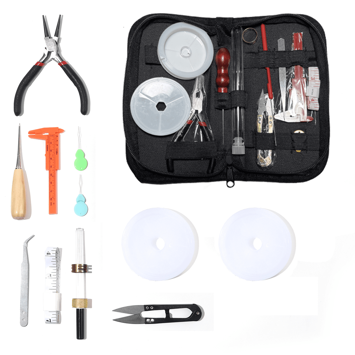 All-in-One DIY Jewelry Tool Kit - Pliers & Stainless Steel Findings ...