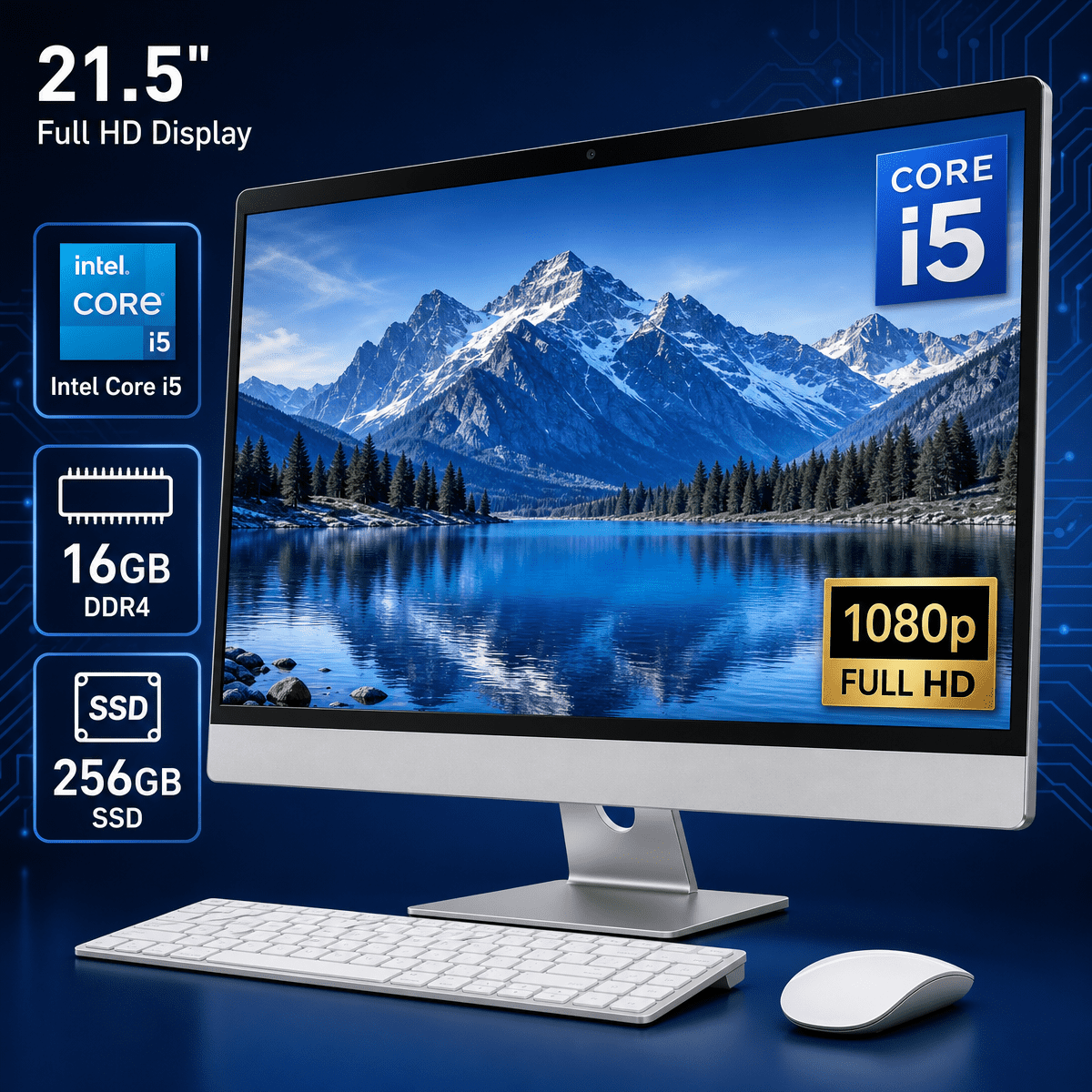 All-in-One Desktop 21.5” FHD Display, Intel Core i5 Processor Up to 3 ...