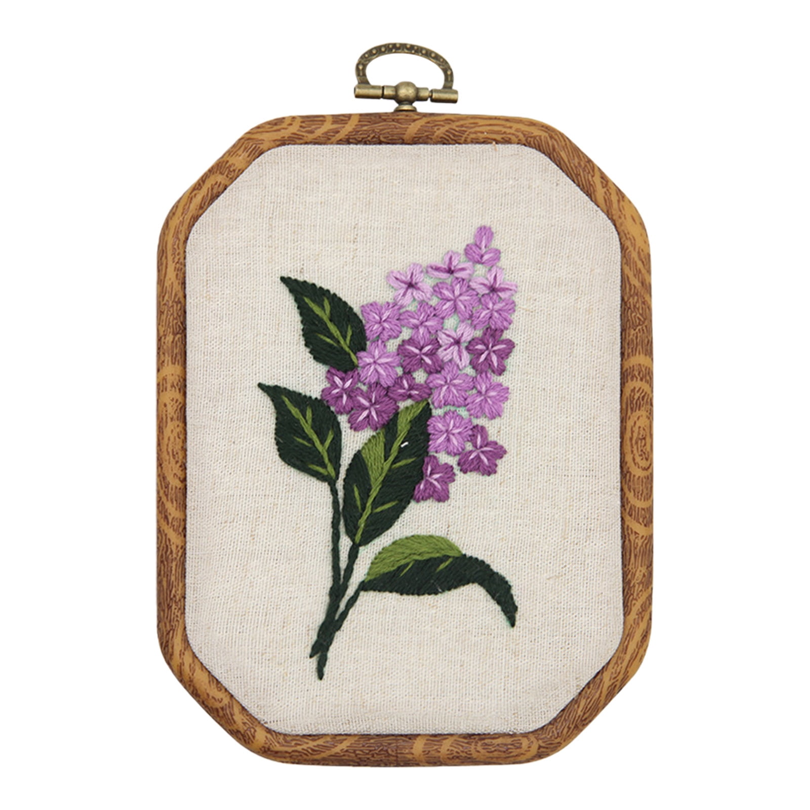 All-in-One Embroidery Set, 8-Sided Hoop with Pattern & Thread, Easy ...