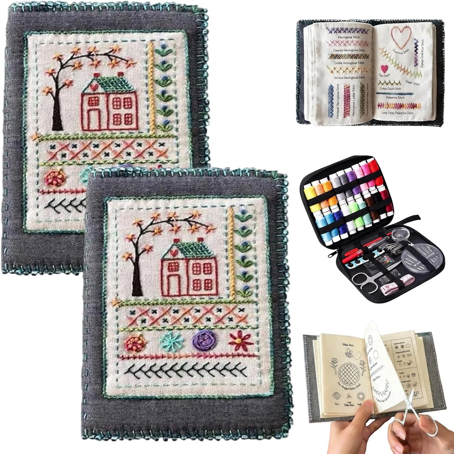 All-in-One Embroidery Stitch Book & Sewing Kit, 2026 New Portable All ...