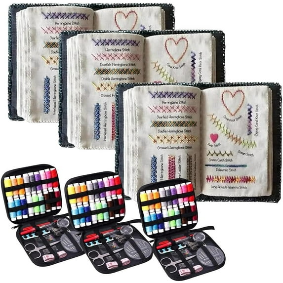 All-in-One Embroidery Stitch Book & Sewing Kit, Portable All-Scenario ...