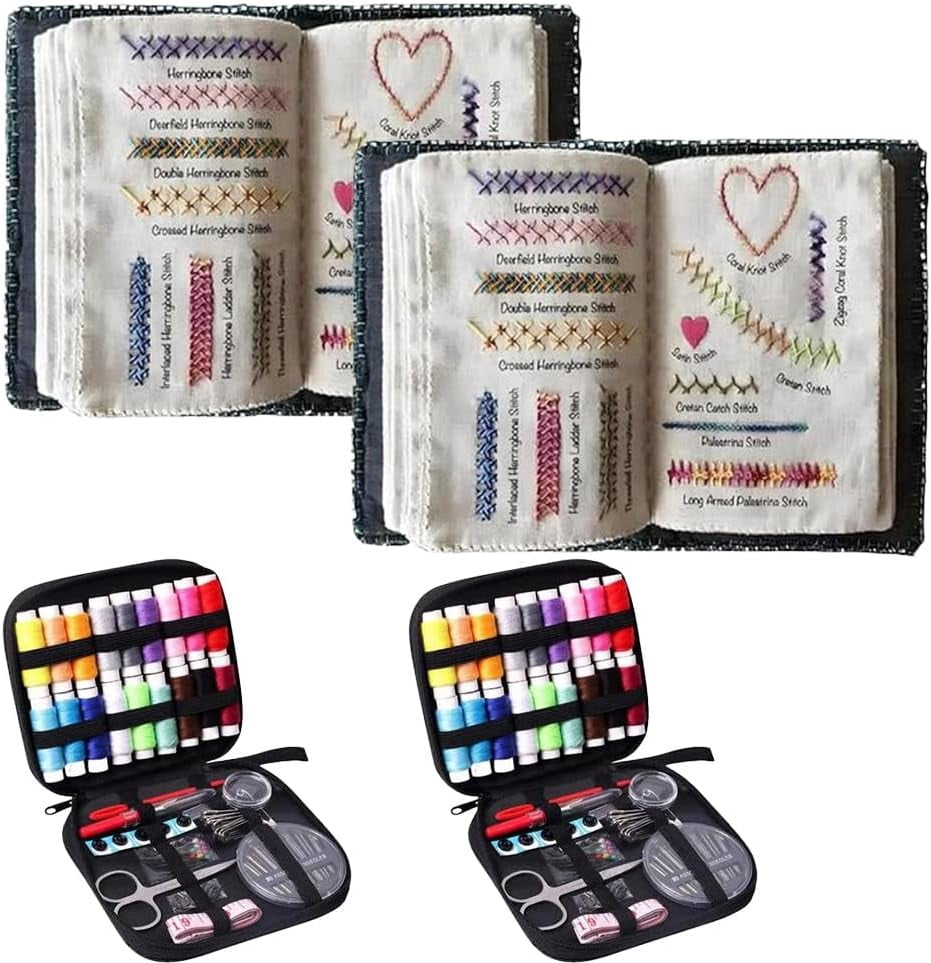 All-in-One Embroidery Stitch Book & Sewing Kit, Portable All-Scenario ...