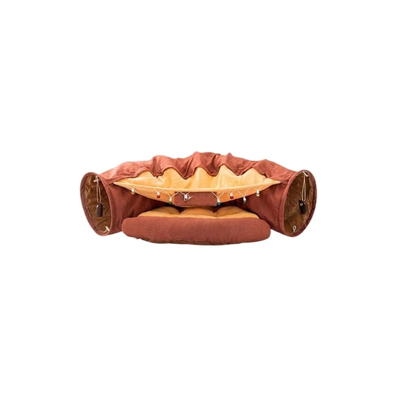 All-in-One Foldable Cat Tunnel Bed, Multi-Functional Pet Playpen with ...