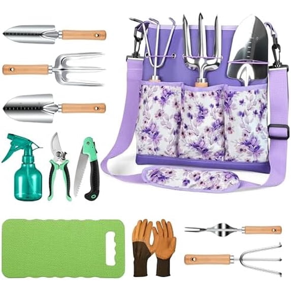 All-in-One Garden Tool Set, 11-Piece Heavy Duty Gardening Tools with ...