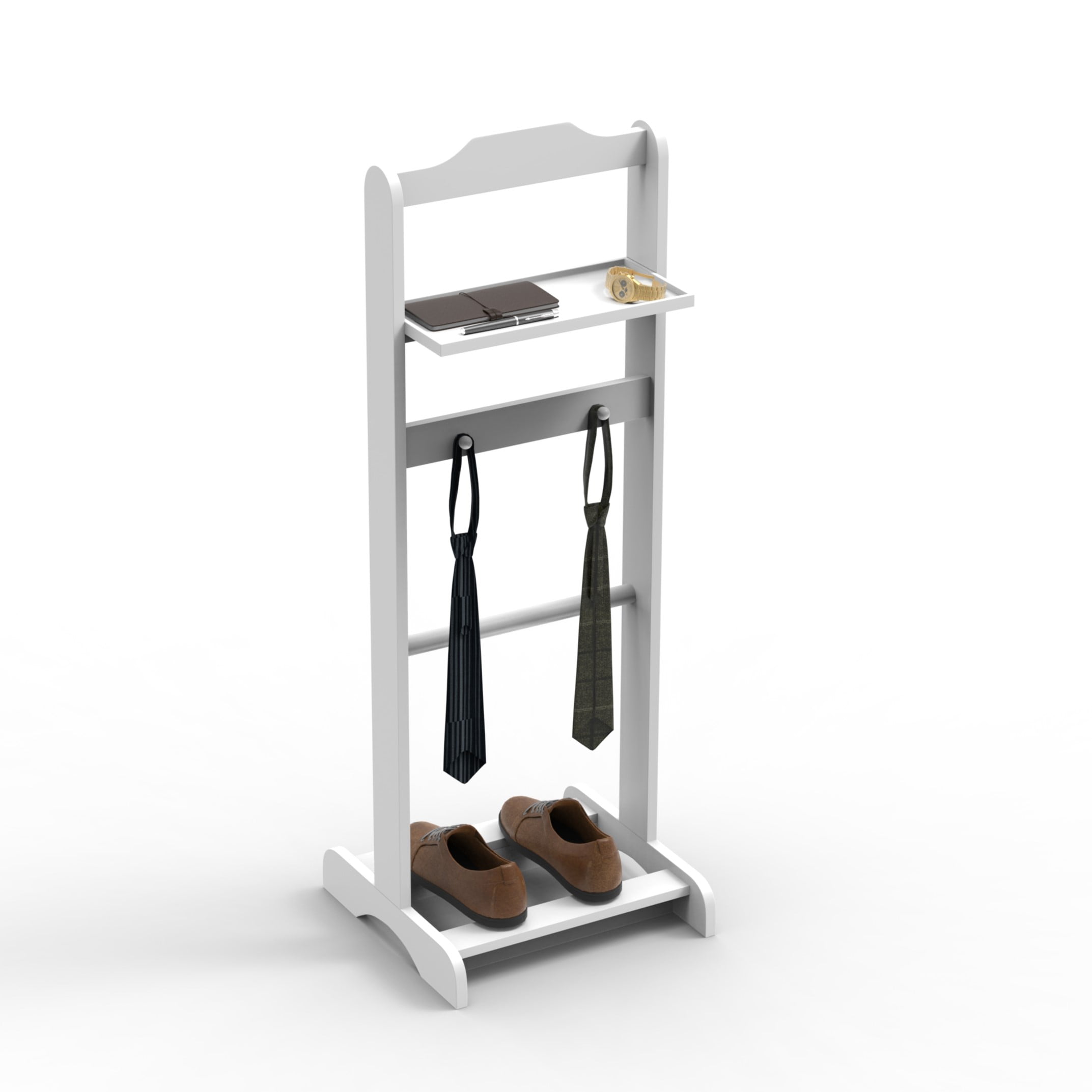All-in-One Garment Organizer Stand | Wooden Suit Rack with Tray ...