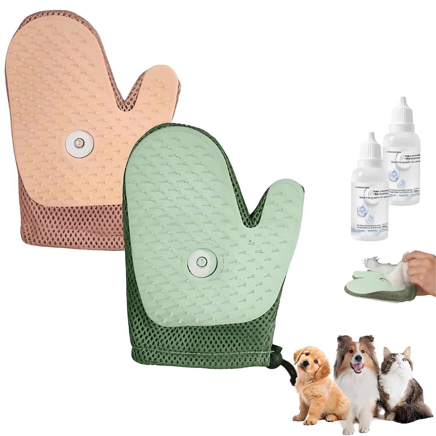 All-in-One Grooming Mist Glove for Pets, Pets Spray Cat Petting Gloves ...