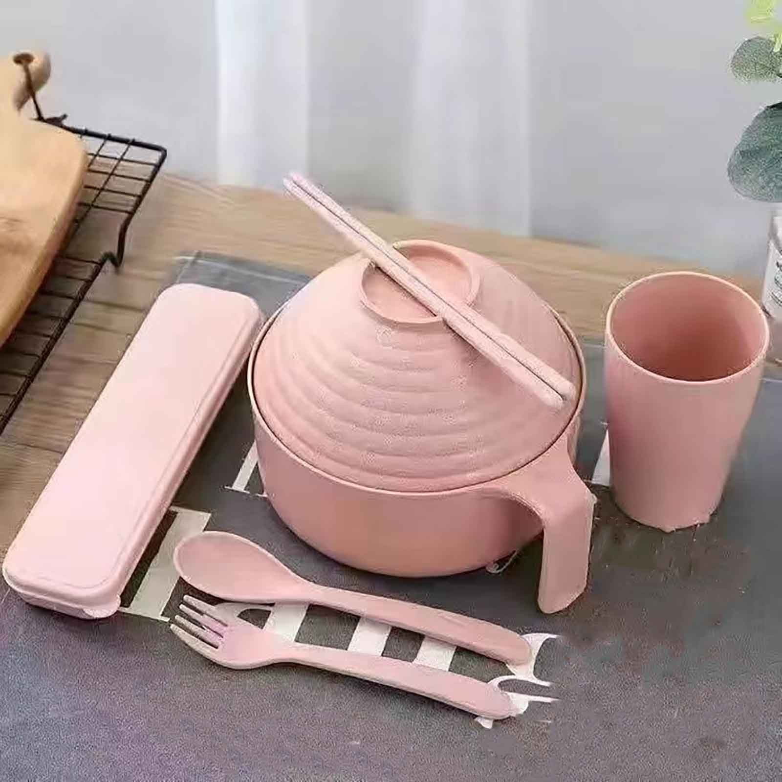 All-in-One Instant Noodles Bowl Set with Integrated Utensil Holder - Leak-Proof Design for ...