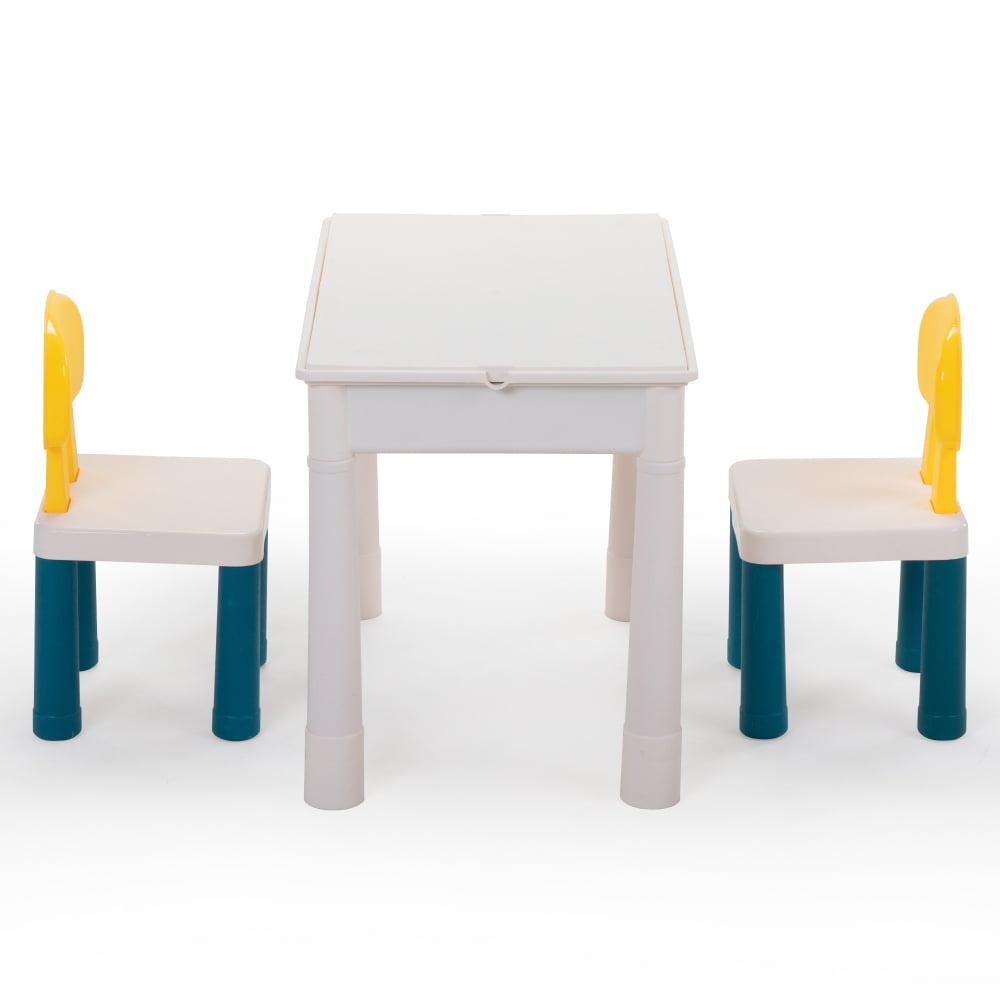 All-in-One Kids Activity Table and Chairs Set, Building Block Table ...