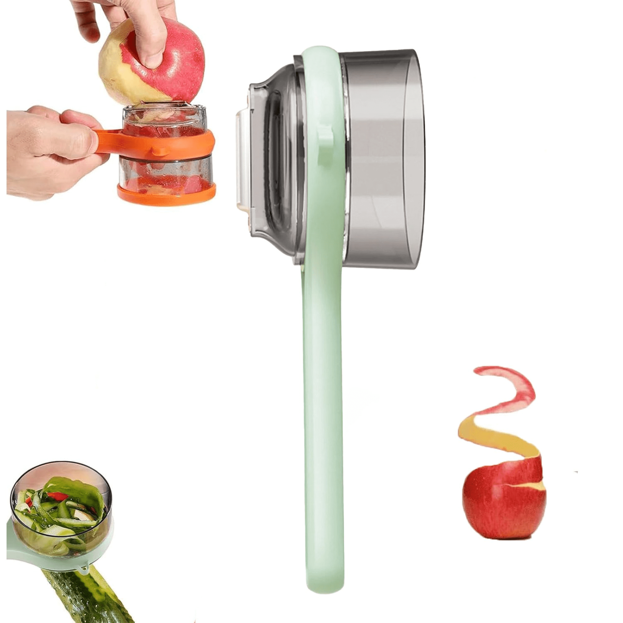 All-in-One Kitchen Peeler with Safe Storage Cover, Multi-Purpose Peeler ...