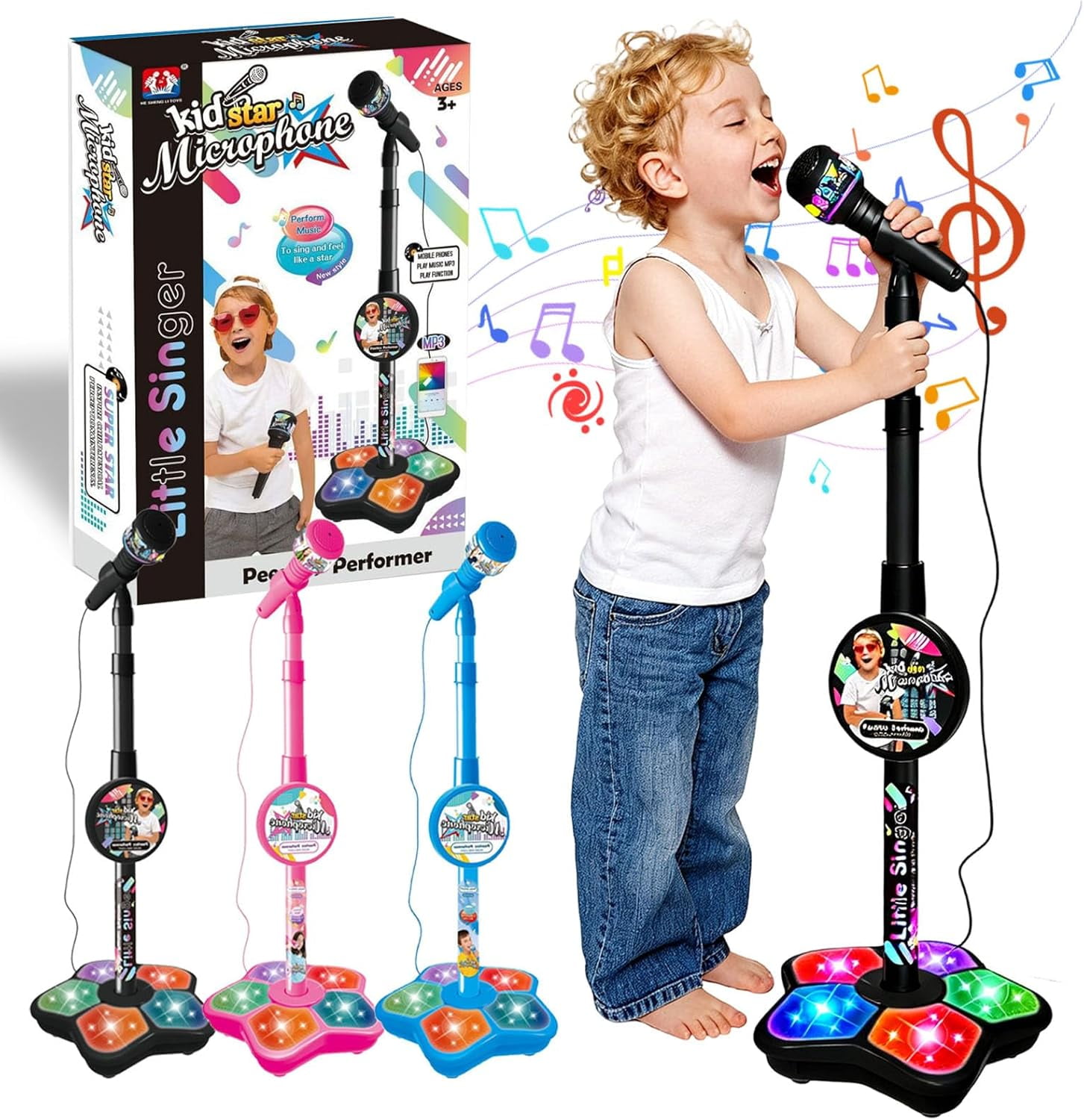 The All-in-One Microphone Toy, Kids Microphone with Stand Adjustable ...