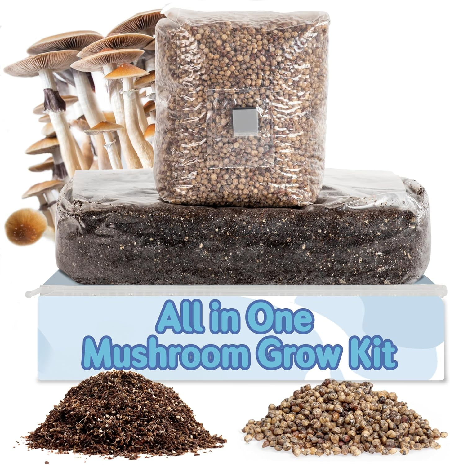 All-in-One Mushroom Grow Kit | 6 lb Grow-in-Bag Kit/Monotub Refill ...