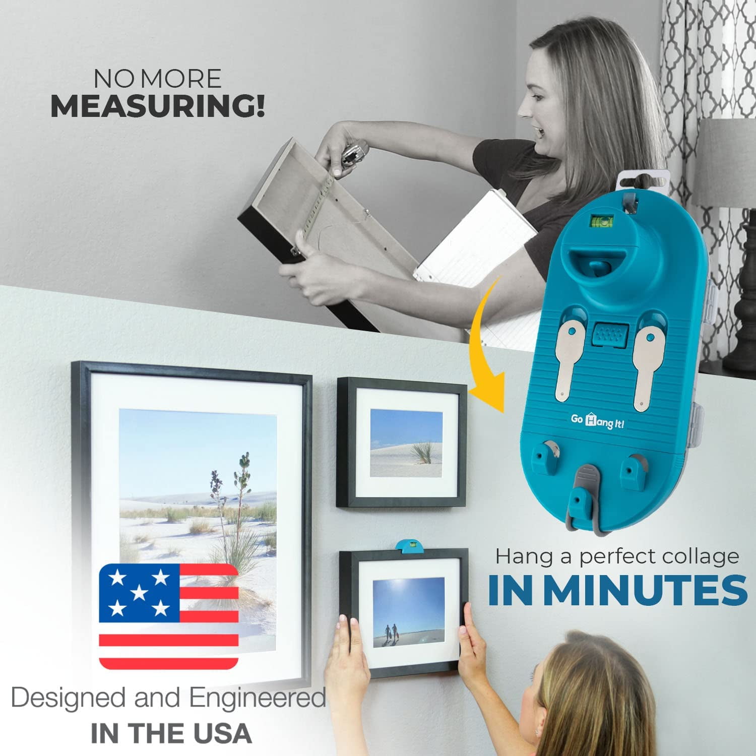 All-in-One Picture Hanging Kit with Level and Magnetic Keys - Easy ...