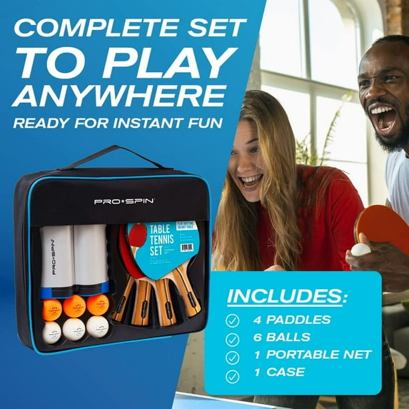 All-in-One Ping Pong Set - Retractable Ping Pong Net for Any Table (72") - Walmart.com