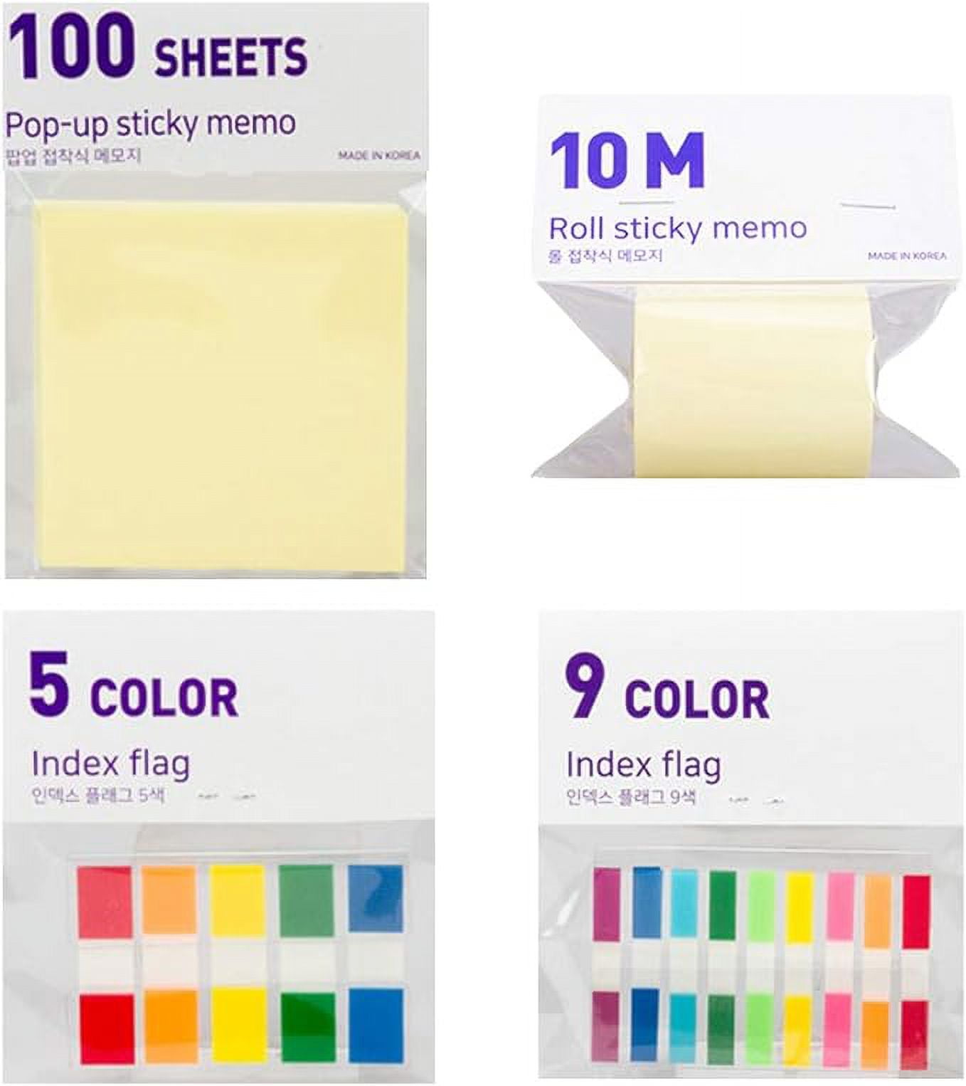 All-in-One Pop-up Note & Roll Sticky Note Dispenser Assorted Index Flag ...