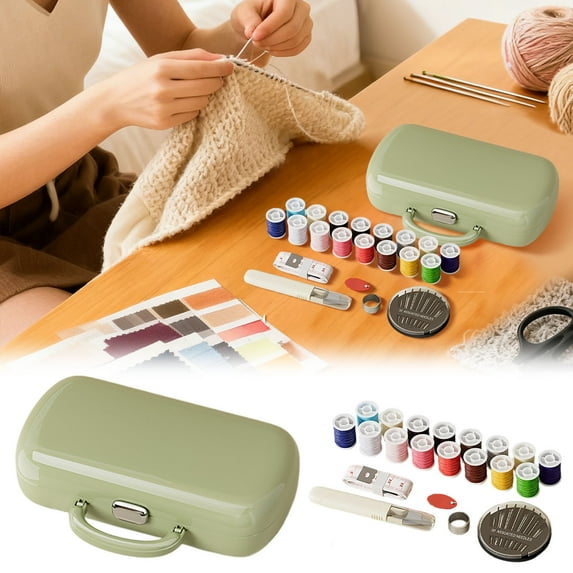 All-in-One Portable Sewing Kit (3.9"×7.1"×2") – 16-Thread Hand-Sewing ...