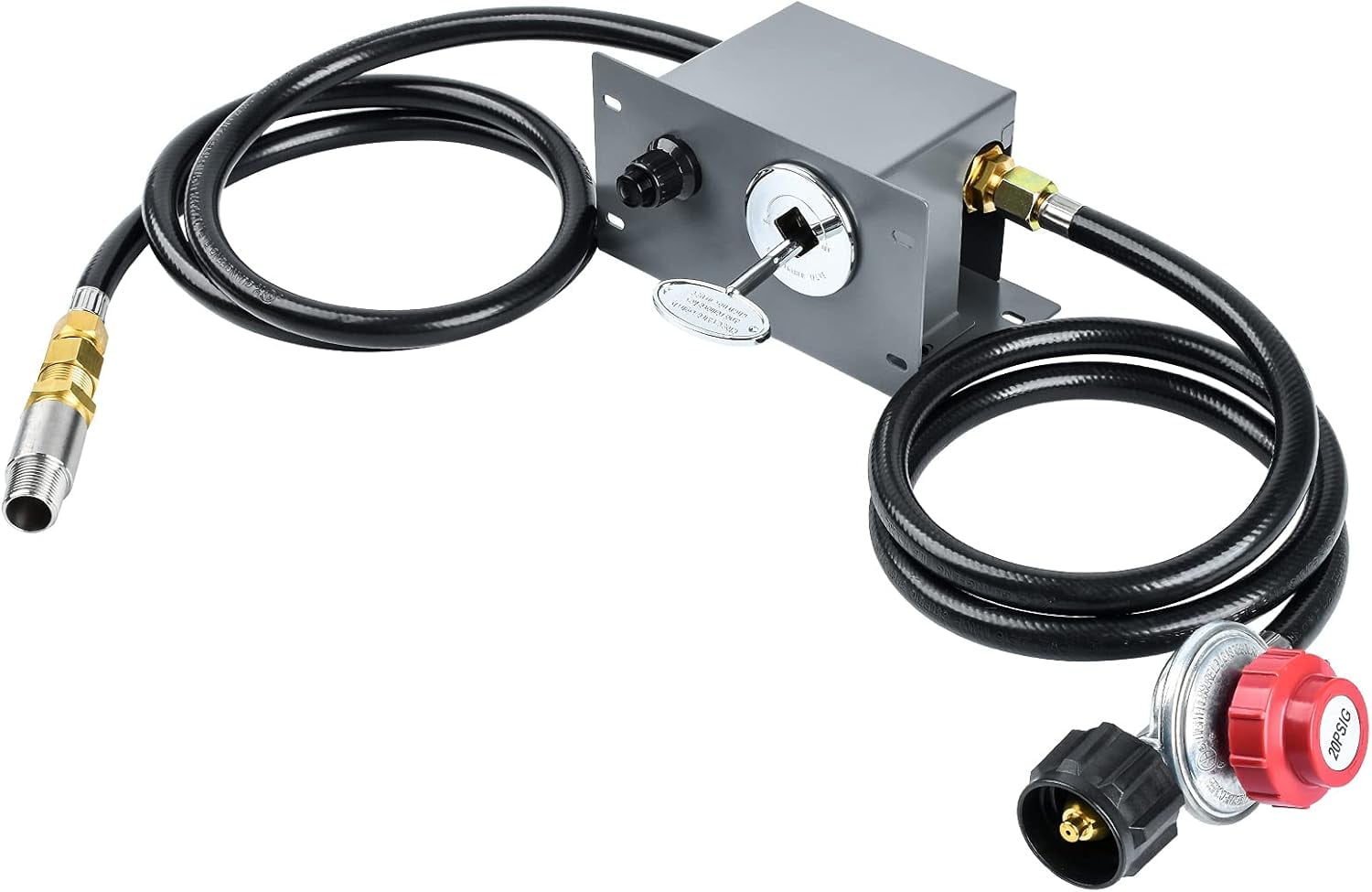 All-in-One Propane Fire Pit Hose Kit with Air Mixer Valve, Key Valve ...