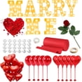 All-in-One Proposal Decor Kit - "Marry Me" Light Up Letters, 2000 Rose ...