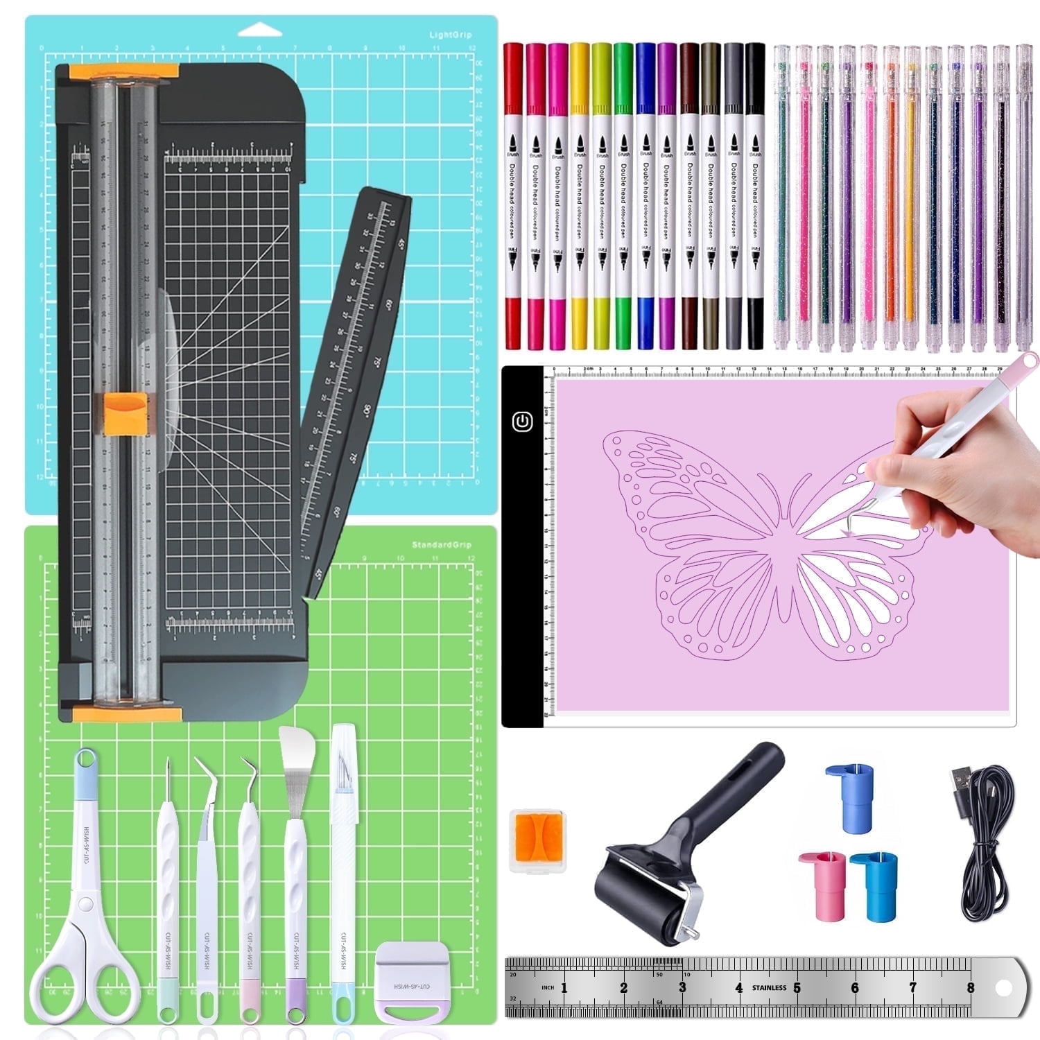 CUTASWISH 40-Piece Crafting Accessory Kit for Cutting Machines with ...