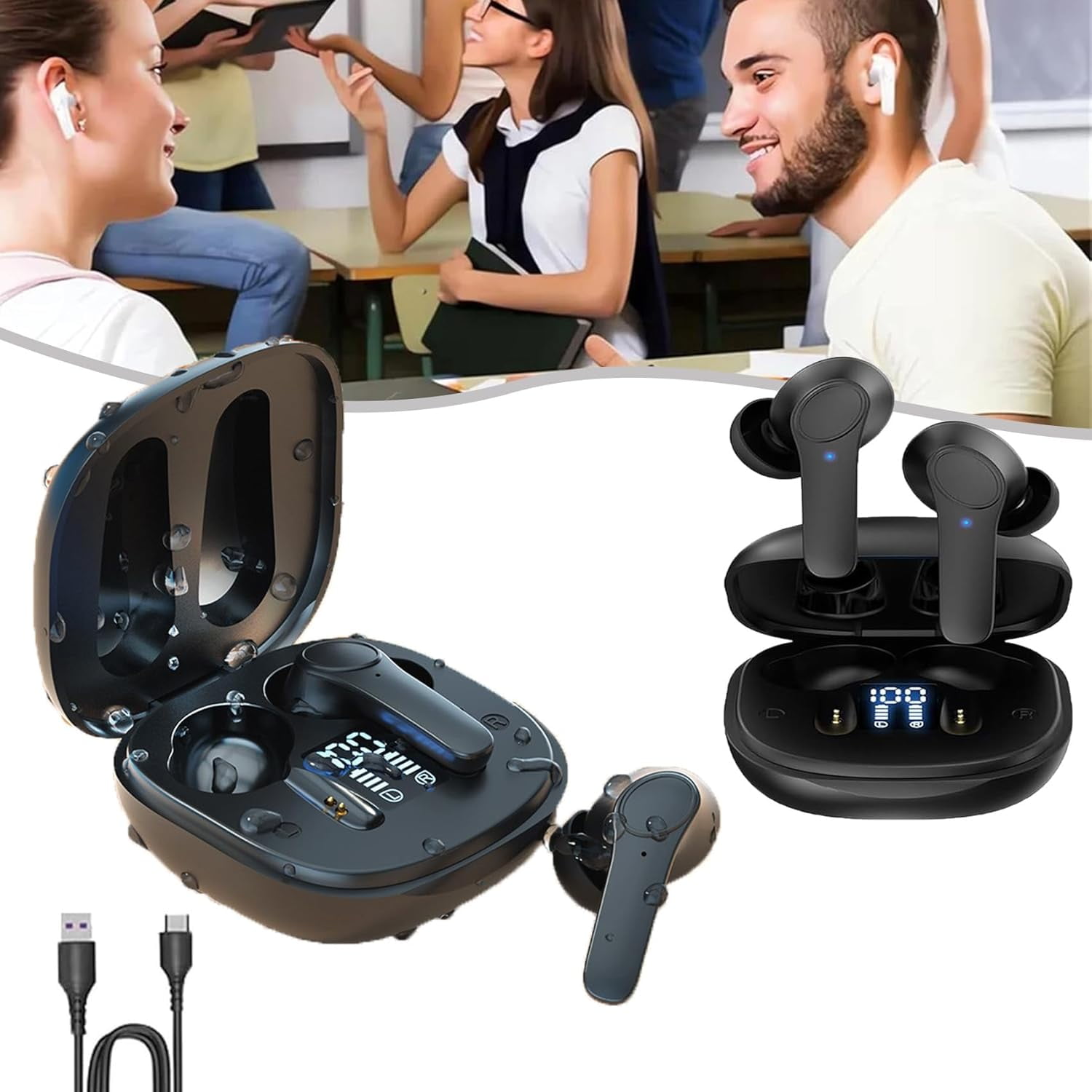 All-in-One Translation Earbuds, Lenskey Translation Earbuds Real Time ...