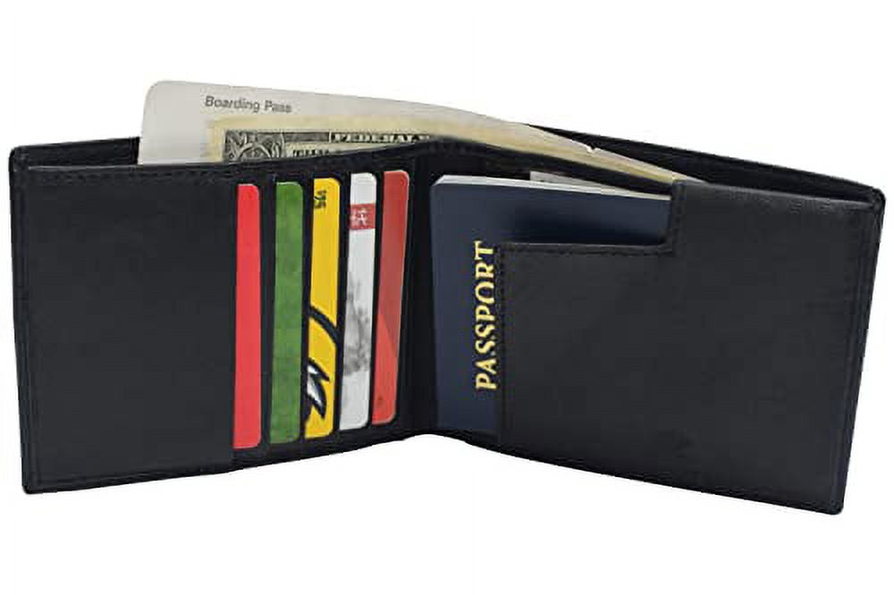 All in One Travel Wallet RFID Genuine Leather Bifold Hipster Passport ...
