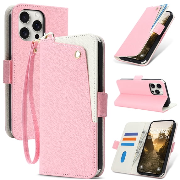 All-in-One Wallet Case for iPhone 15 Pro, Premium PU Leather Flip Card ...