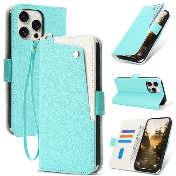 All-in-One Wallet Case for iPhone 16 Pro Max, Premium PU Leather Flip ...