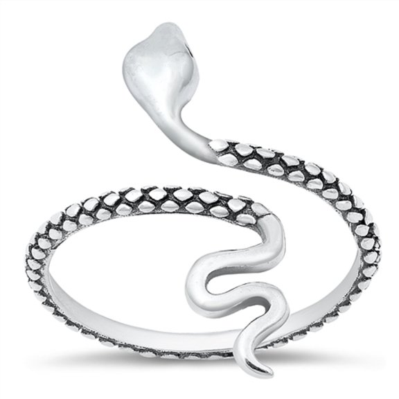 All in Stock Wrap Around Cobra Snake Ring Sterling Silver Size 10 ...