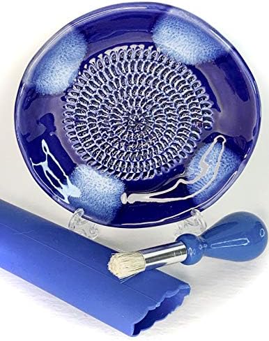 All-in-one 4pcs Premium Ceramic Garlic Grater Set - -Made, Blue Glazed ...