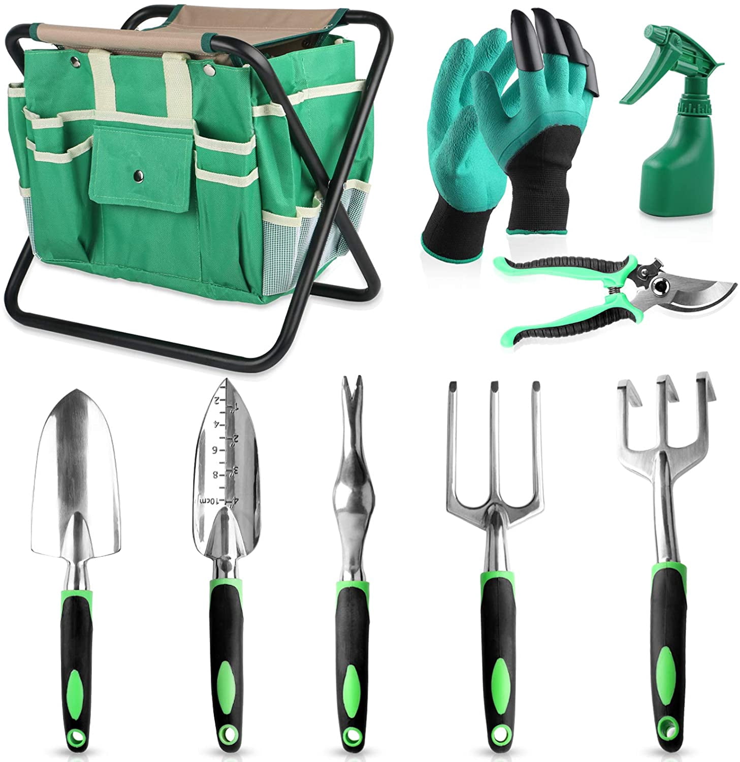 All-in-one Garden Tools Set, Heavy Duty Cast-Aluminium Alloy Gardening ...