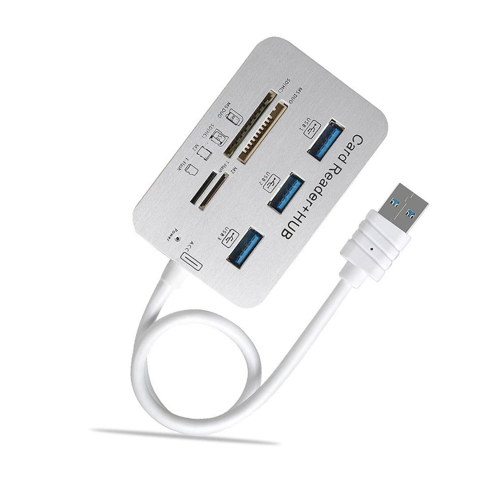 All-in-one USB 3.0 HUB Card Reader Combo Micro SD TF Memory Card Reader ...