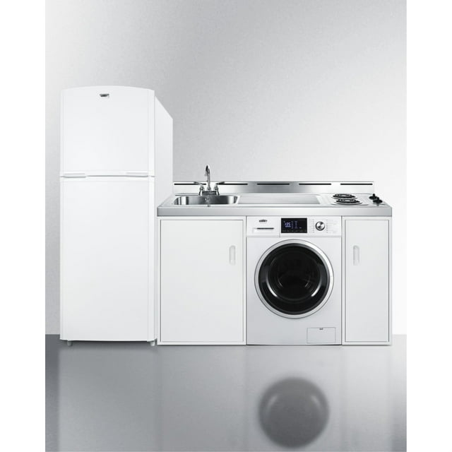 Summit Compact Kitchenette: Full-sized Fridge, 115V Washer/Dryer, Sink ...