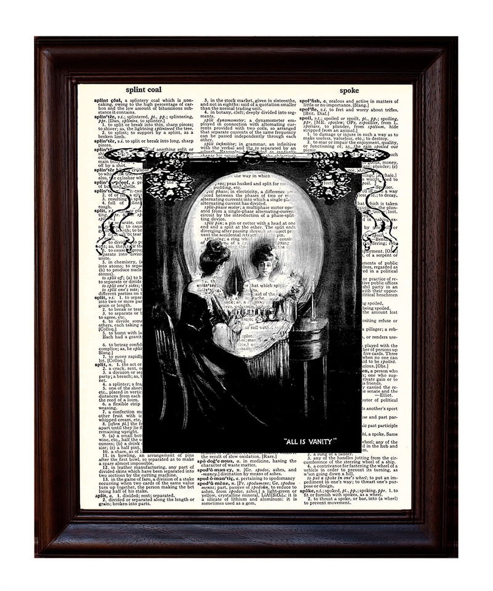 All is Vanity Skull - Dictionary Art Print Printed On Authentic Vintage ...