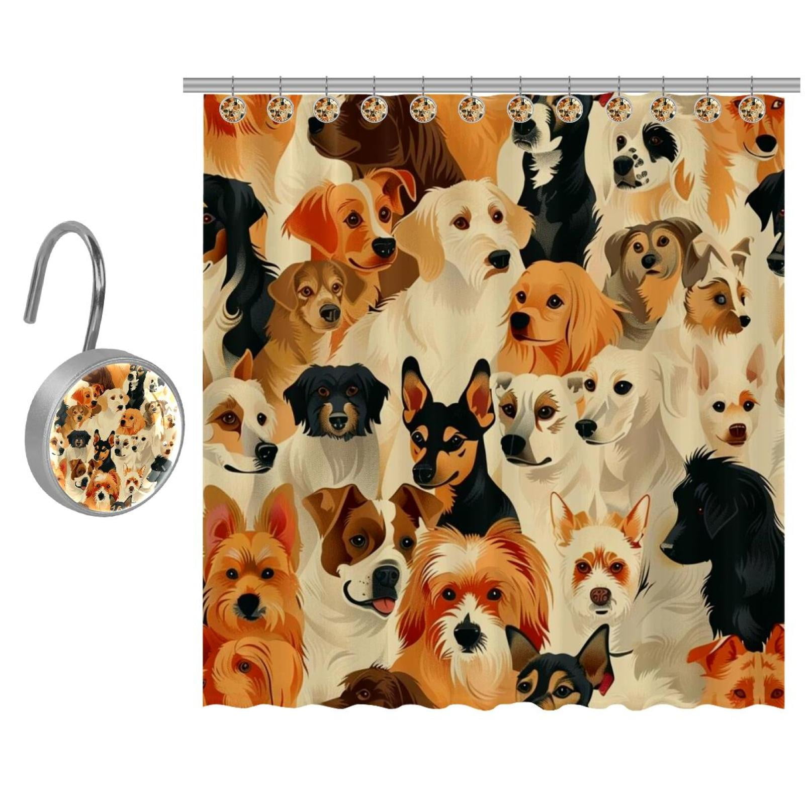 All kinds of Dogs Shower Curtain Set for Bathroom - Walmart.com